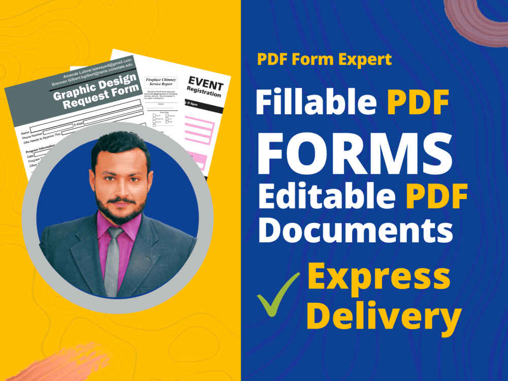 A Fillable PDF Form or Editable PDF Form created from MS Word or PDF ...