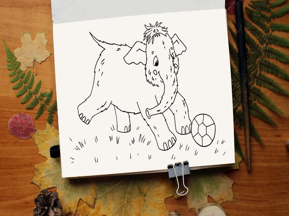 A unique hand-drawn black&white linework coloring page | Upwork