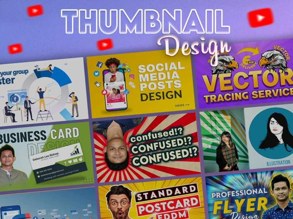 Attractive professional youtube thumbnail | Upwork