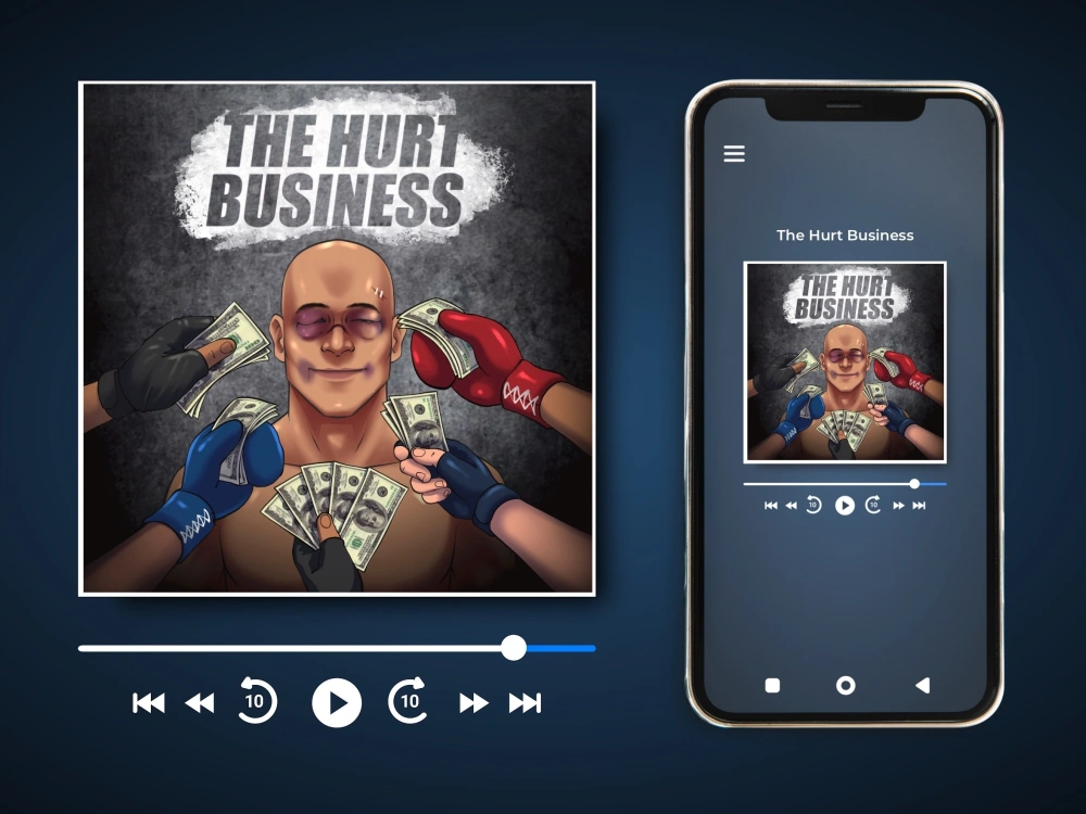 Desinged podcast cover art in comical cartoon drawing | Upwork