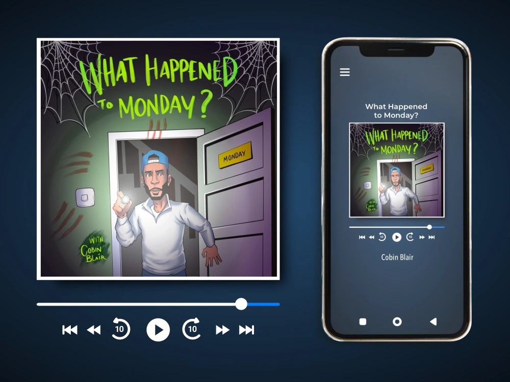 Desinged podcast cover art in comical cartoon drawing | Upwork