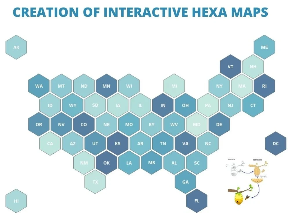 A fantastic honeycomb like hexagonal maps and interactive spider maps | Upwork