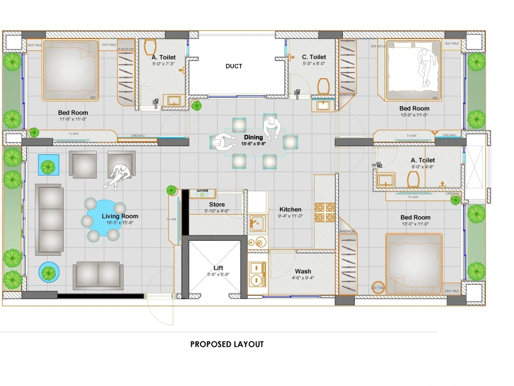 Eye catching interior design (Concepts, Plans, Elevations, Sections ...