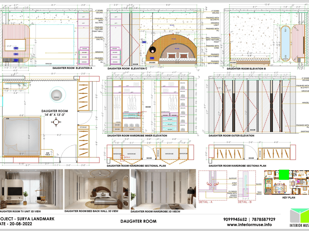 Eye catching interior design (Concepts, Plans, Elevations, Sections ...