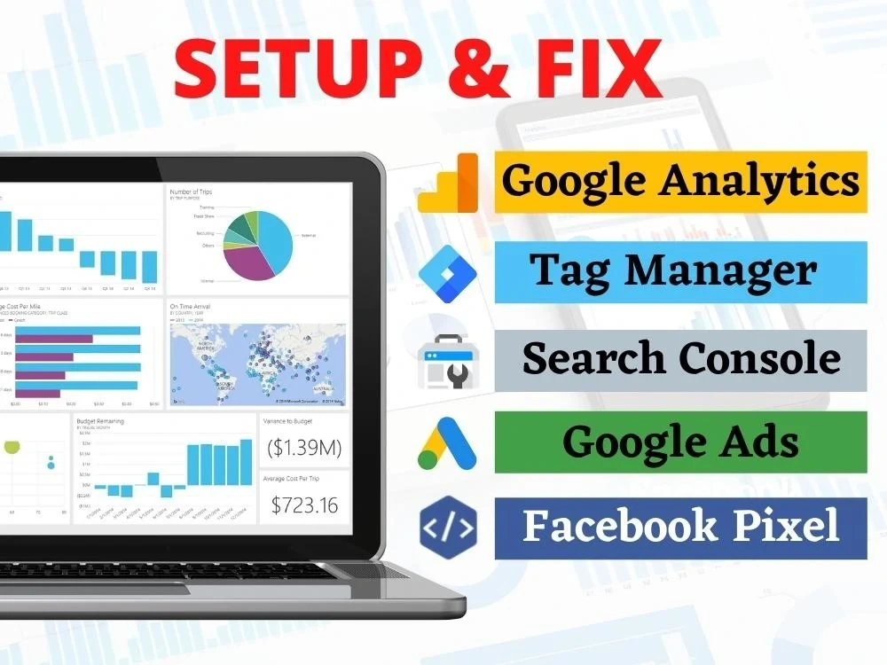 A complete Google Analytics(UA or GA4), Google Tag Manager Setup or Fixes | Upwork