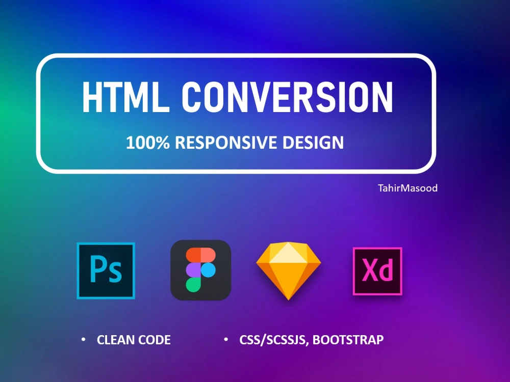 Your Figma, PSD, XD designs into responsive HTML/CSS website | Upwork