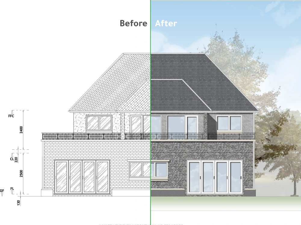 Fantastic colored elevations, plans, site plans. | Upwork