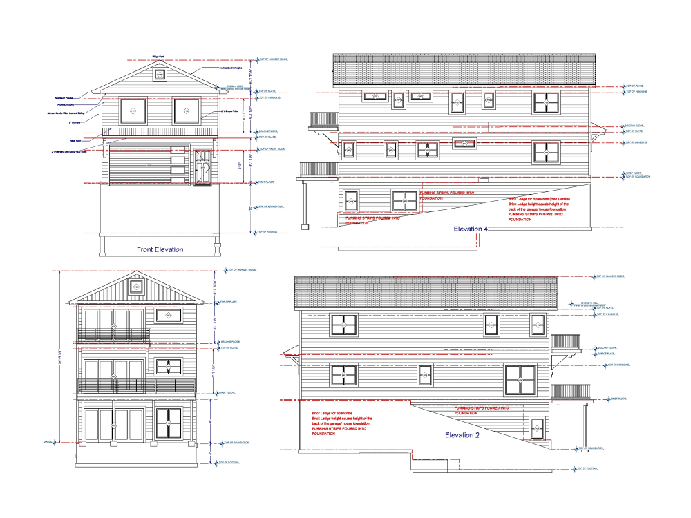 Fantastic colored elevations, plans, site plans. | Upwork
