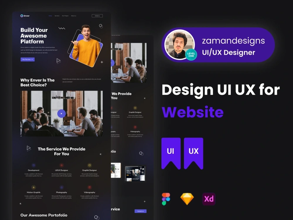 Professional and modern UI/UX design for website | Upwork