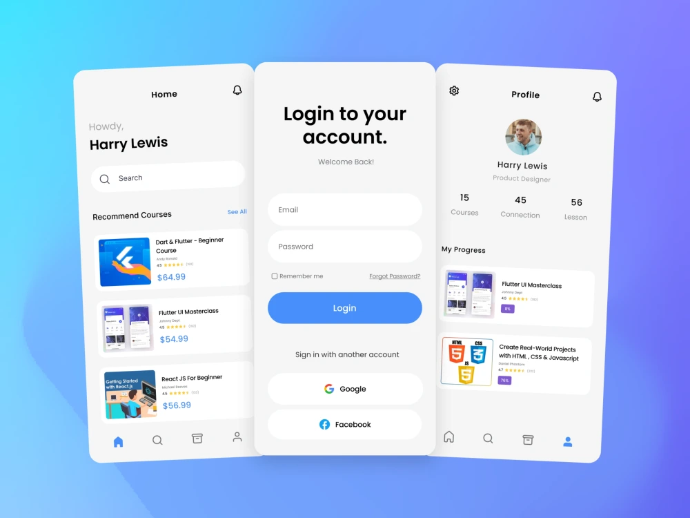 A modern and clean Website & Mobile App UI/UX Design | Upwork
