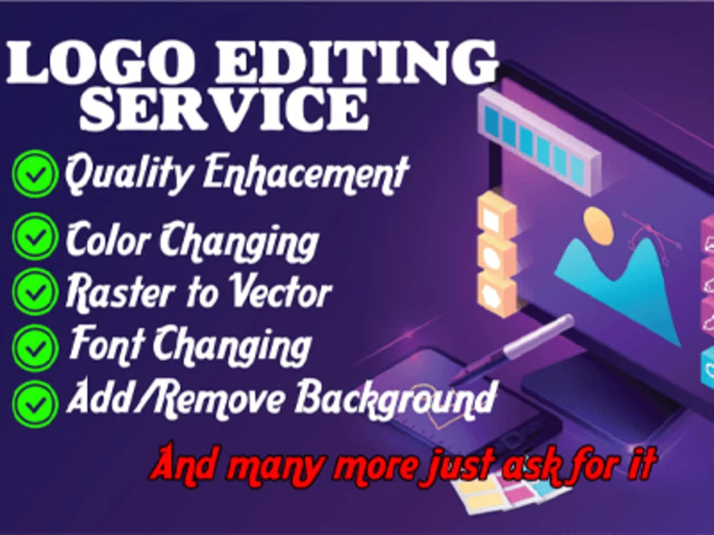 Logo editing/Logo modification/Logo color changing/Logo enhancement ...