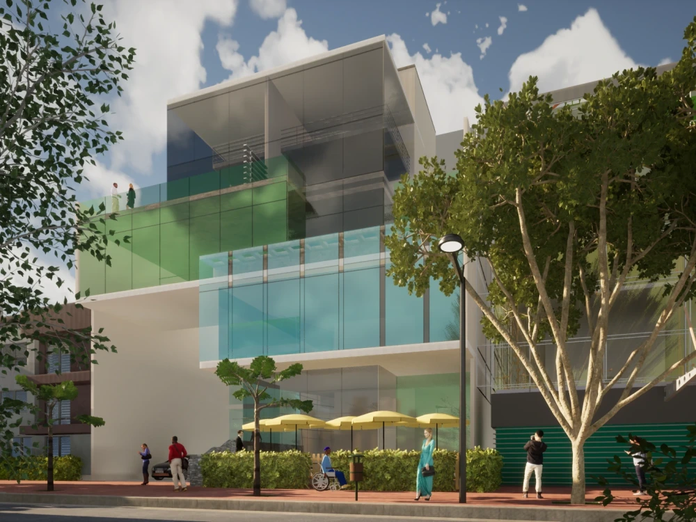 Multifamily / Offices/ Retail building concept design (large areas ...