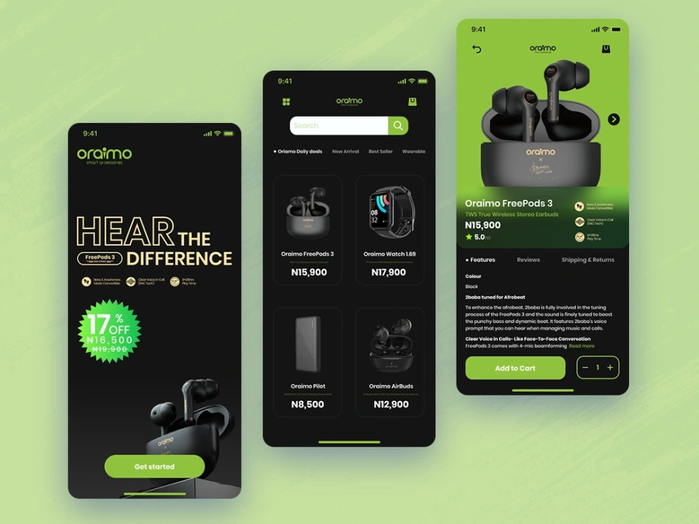 3 screens of design for your mobile application | Upwork