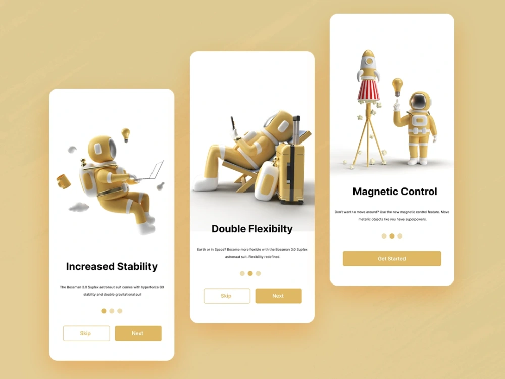 3 screens of design for your mobile application | Upwork