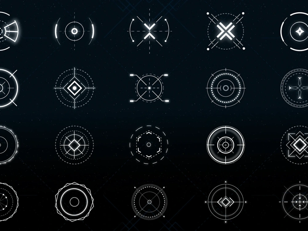 Abstract geometric sci-fi HUD widgets | Upwork