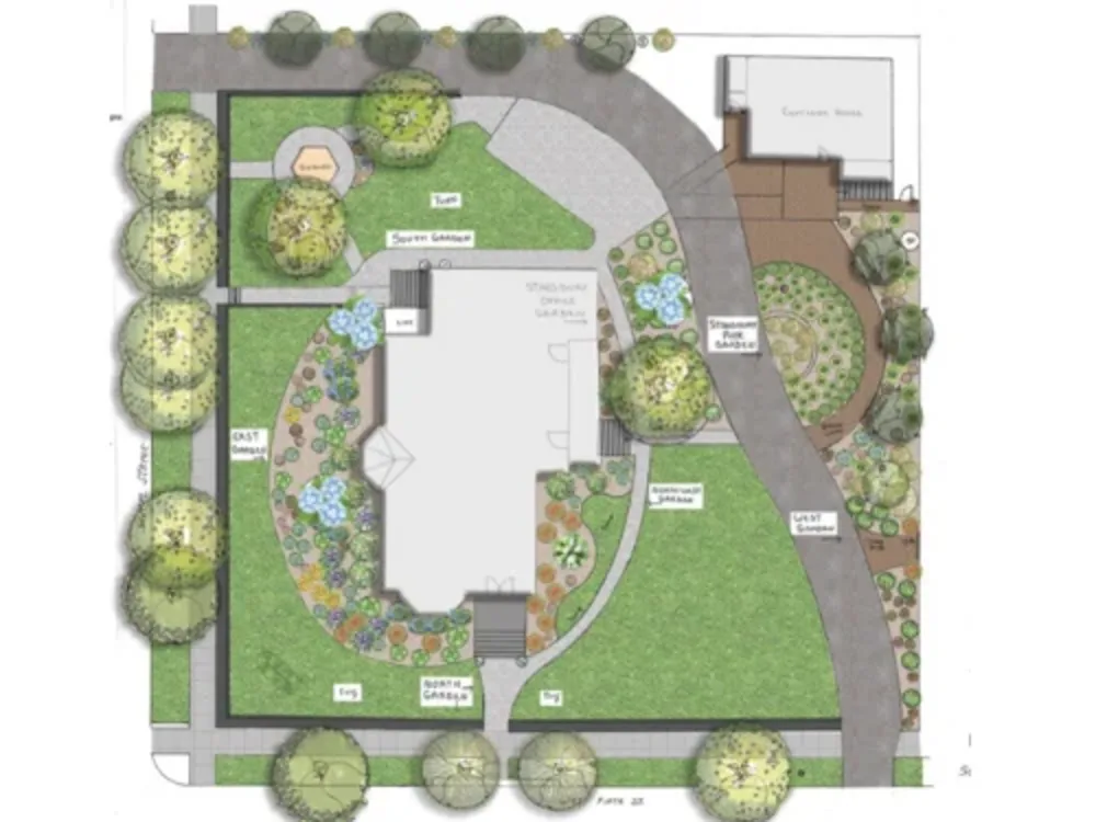 A 2D Rendering of Landscape Site Plans - Used for Presentations ...
