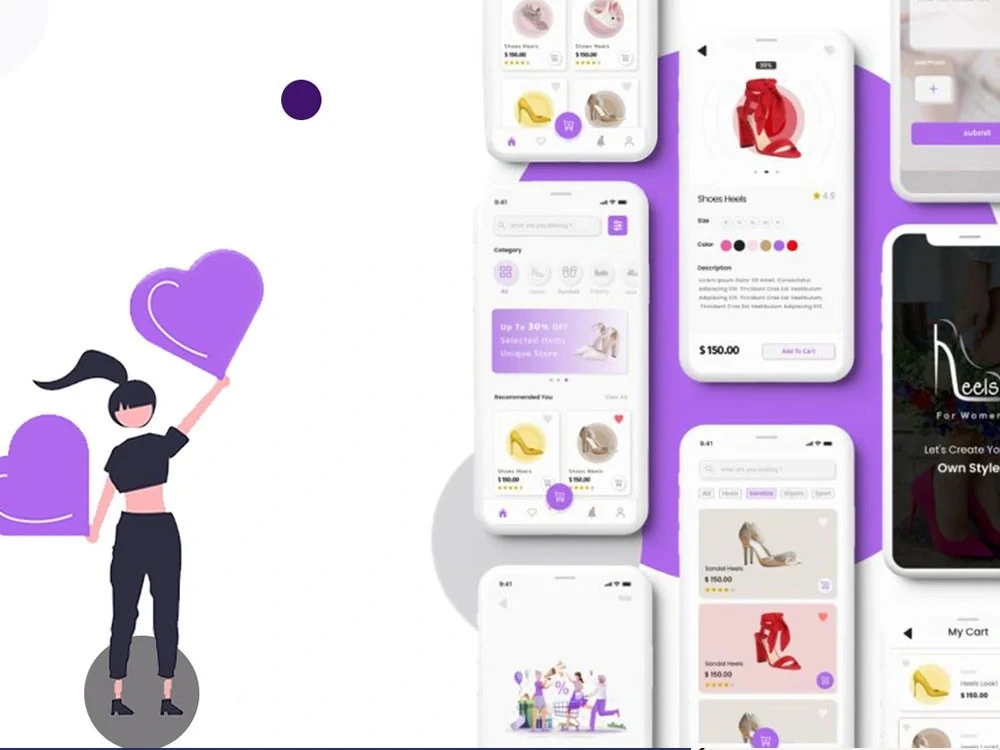 An e commerce app UI UX designs with prototype | Upwork