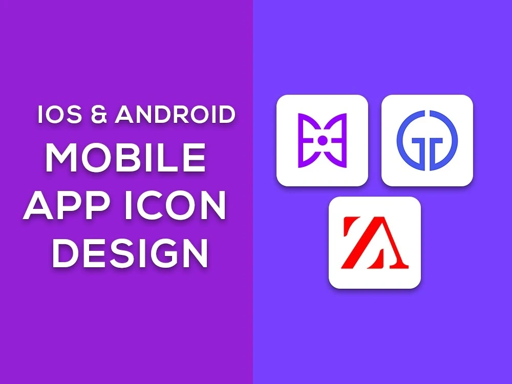 Flat app icon for android ios and website logo design | Upwork