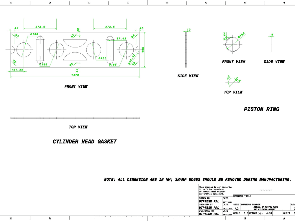 A fantastic Design for Manufacturing Drawings of IC Engines | Upwork
