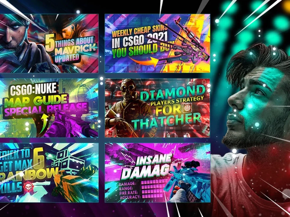 Custom gaming thumbnails for your videos. | Upwork