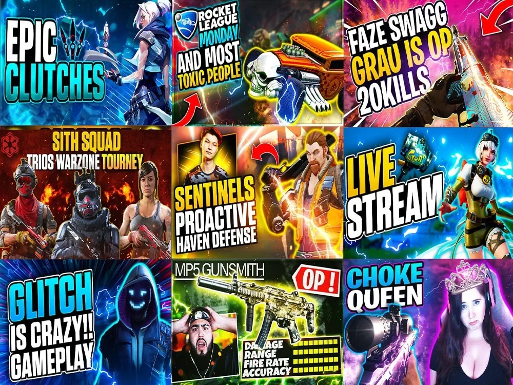 Custom gaming thumbnails for your videos. | Upwork