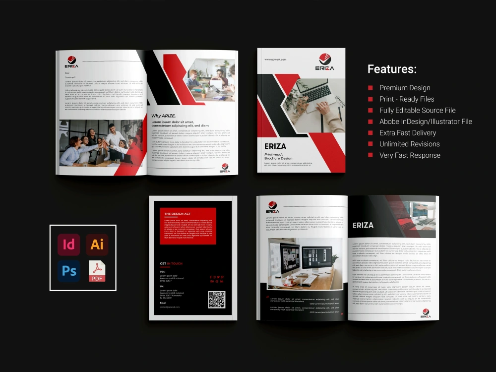A clean Brochure Design, Company Profile, Catalog, Booklet, Magazine ...