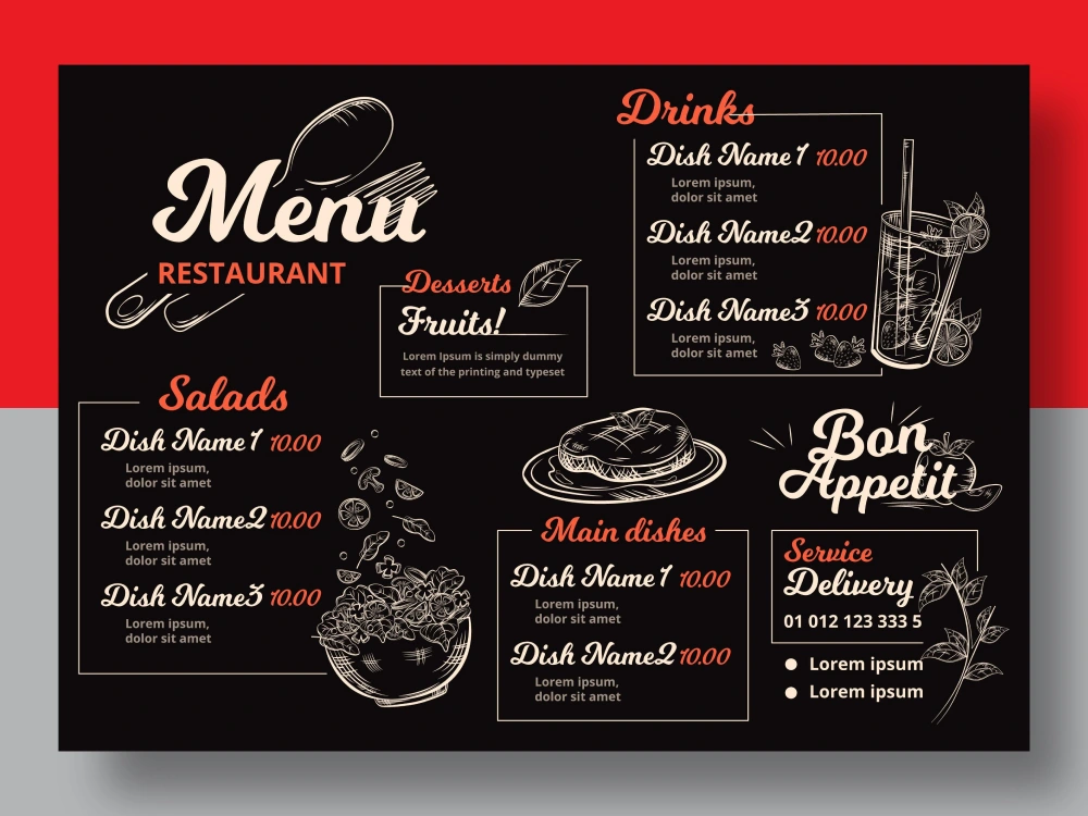 Premium restaurant menu design, fast food menu, meal menu, pizza, cafe ...