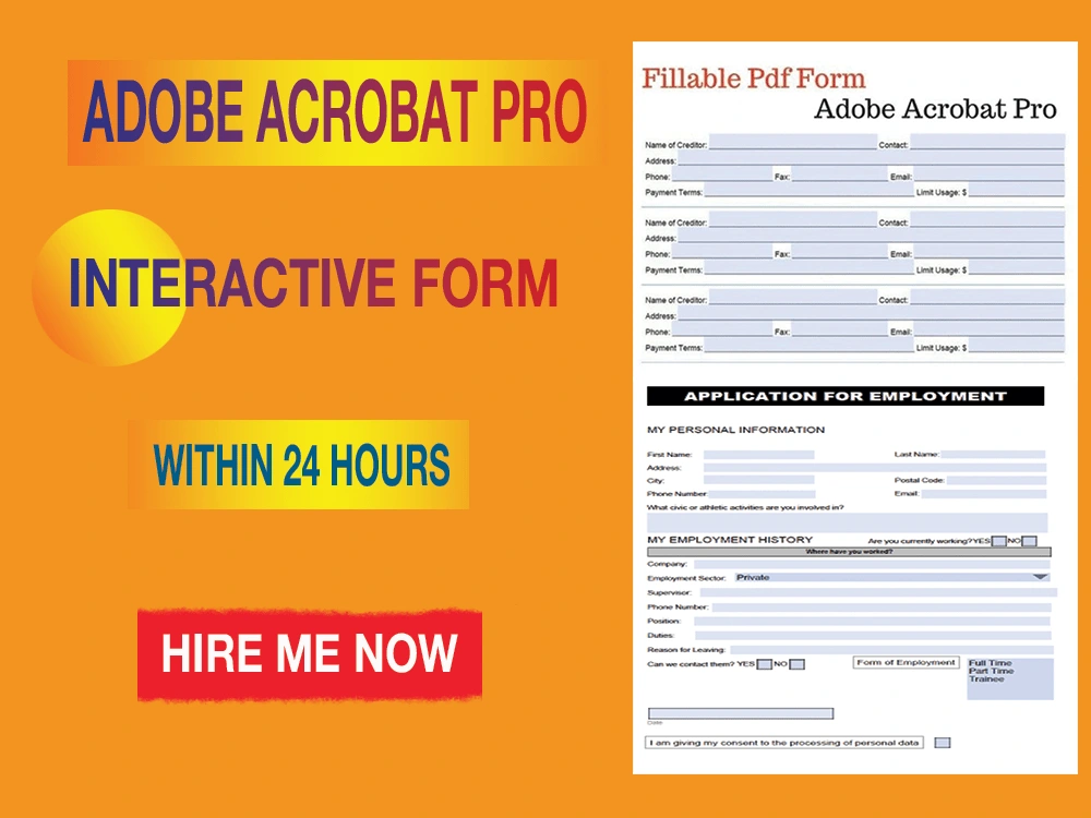 Interactive Professional Fillable Form in PDF | Upwork