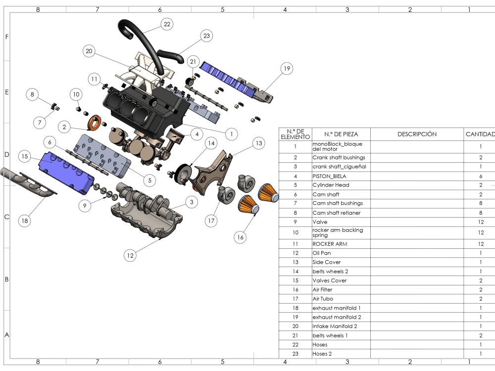 3d cad model, exploded view animation, and 2d drawing with Solidworks ...