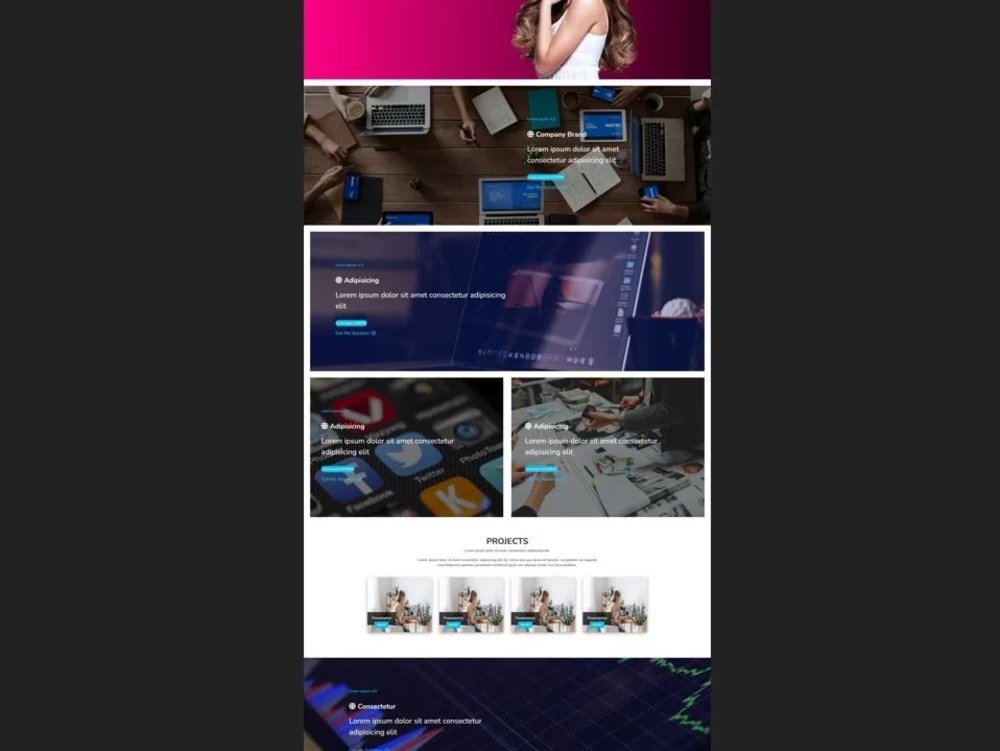 An amazing landing page build with html, css, bootstrap, javascript ...