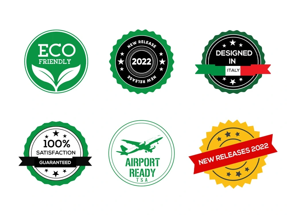 A set of icons, badges, stickers in various design styles. | Upwork