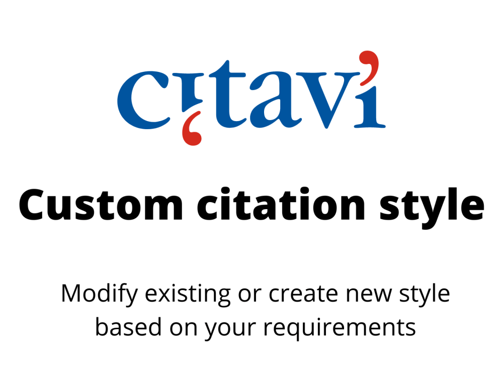 A custom citation style for citavi. | Upwork