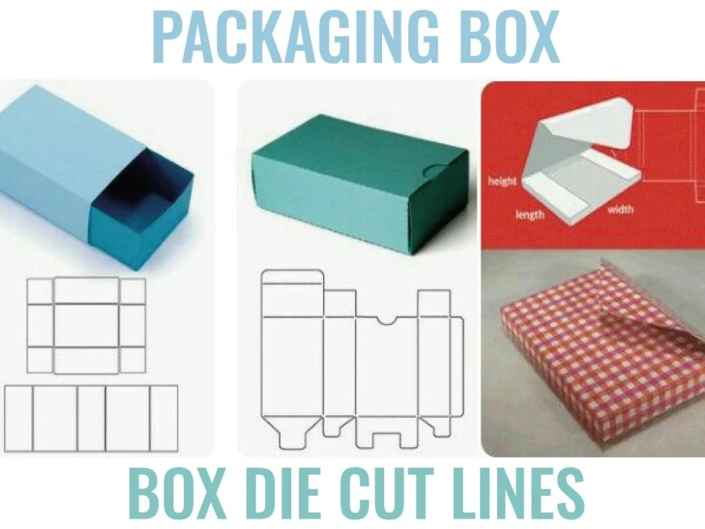 Dieline,die cut line for custom box packaging, product box,tag,sticker ...