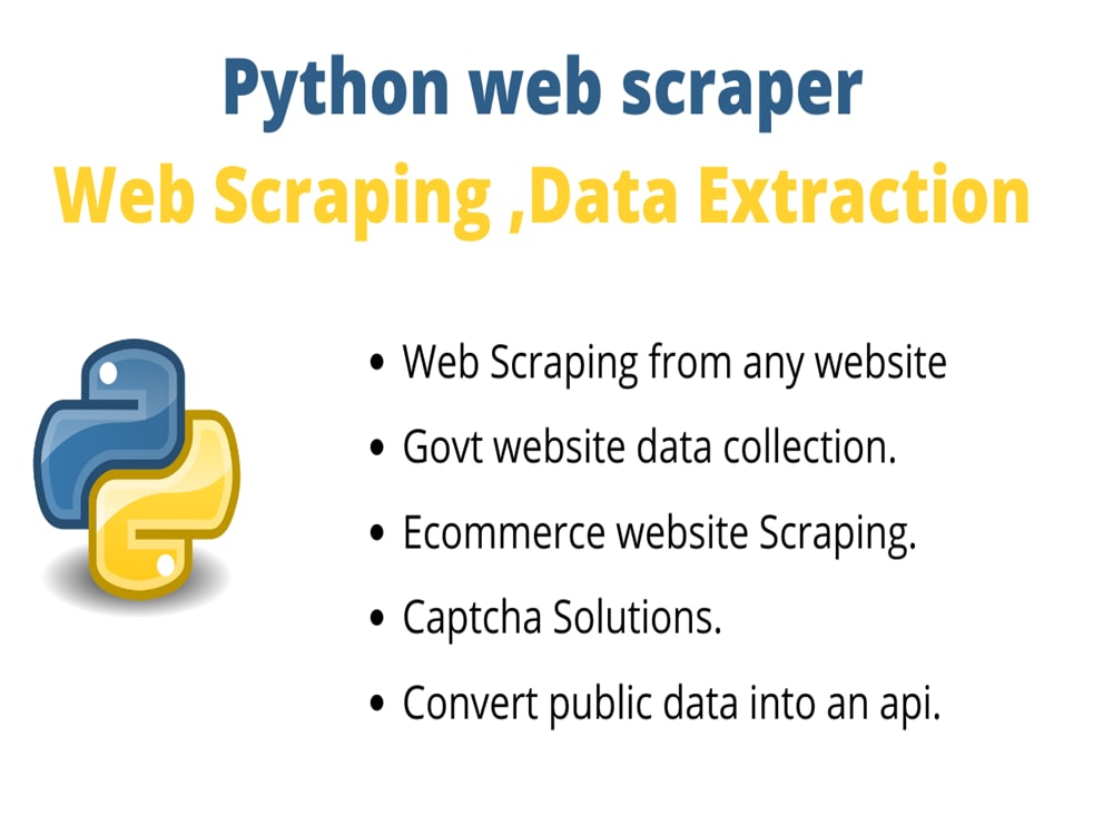 Python Web Scraping Python Scripts And Python Bots Service For Business Upwork