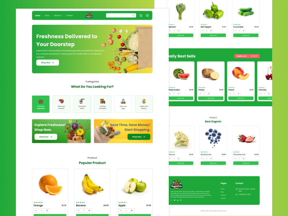 Tempting Figma Designs for Your Grocery Website's Fresh Look! | Upwork