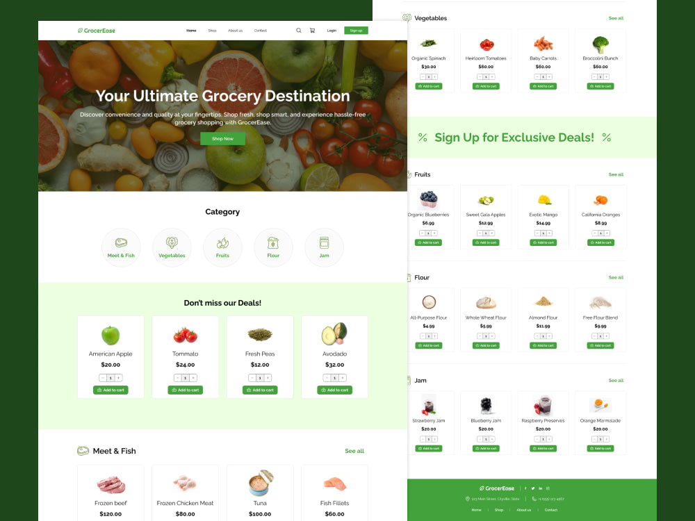 Tempting Figma Designs for Your Grocery Website's Fresh Look! | Upwork
