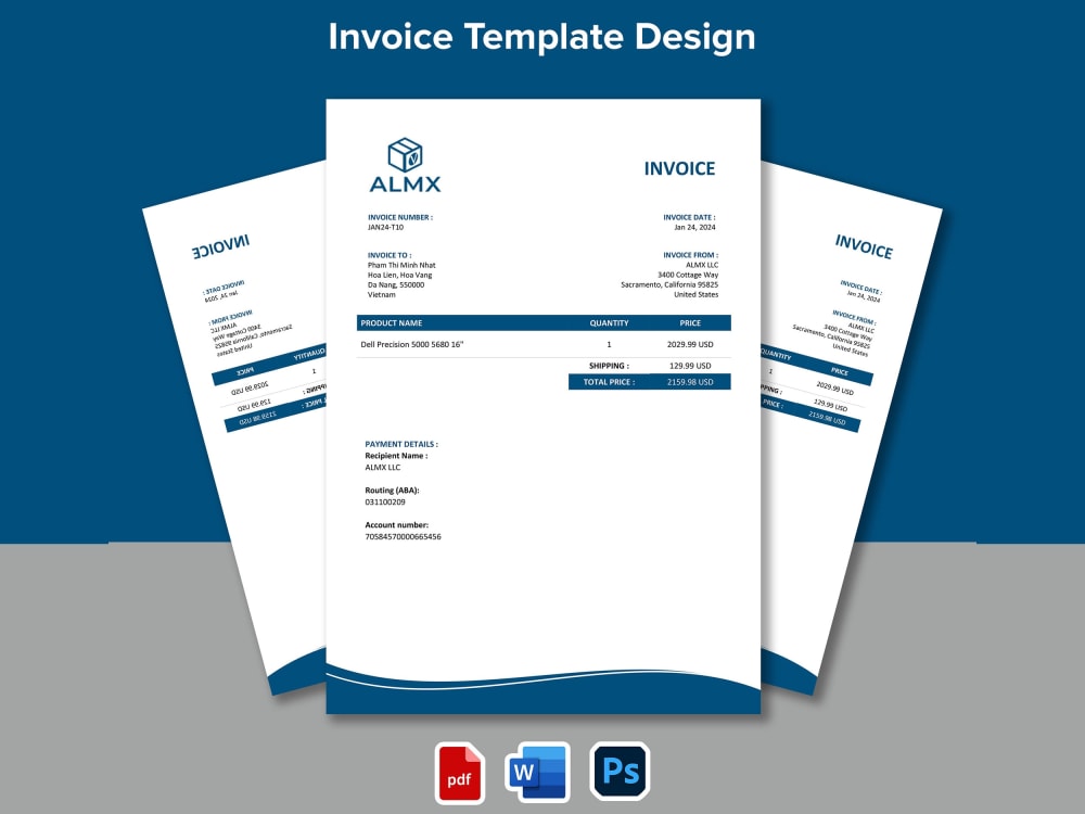 A professional invoice templates | Upwork