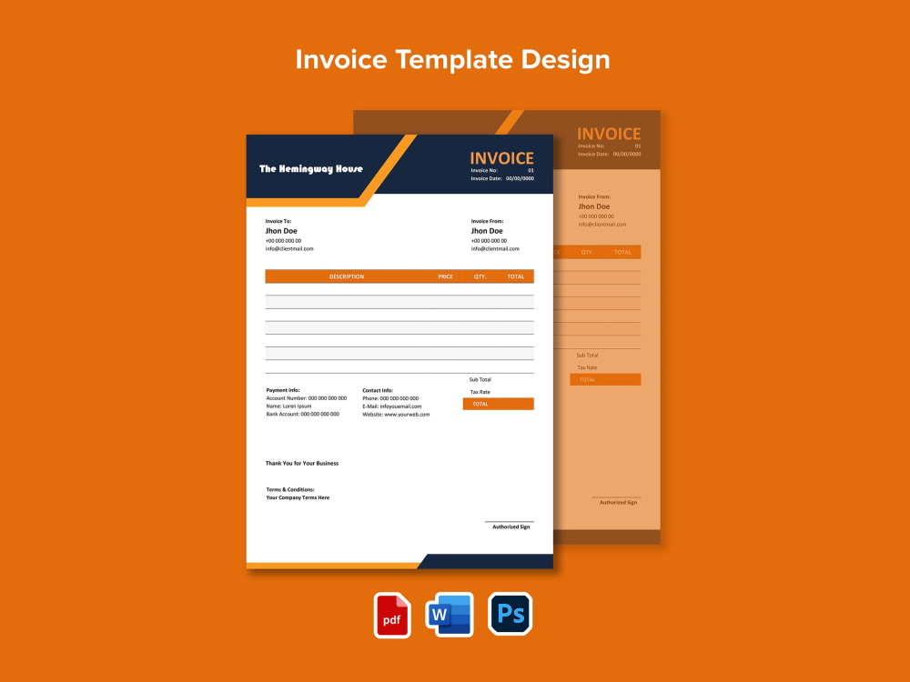 A professional invoice templates | Upwork