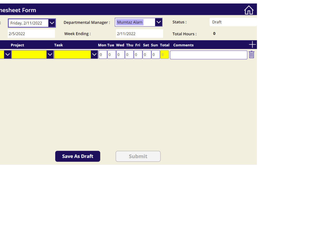 A timesheet app to manage employee time tracking. | Upwork