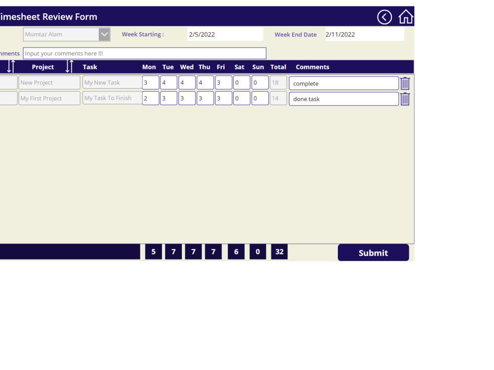 A timesheet app to manage employee time tracking. | Upwork