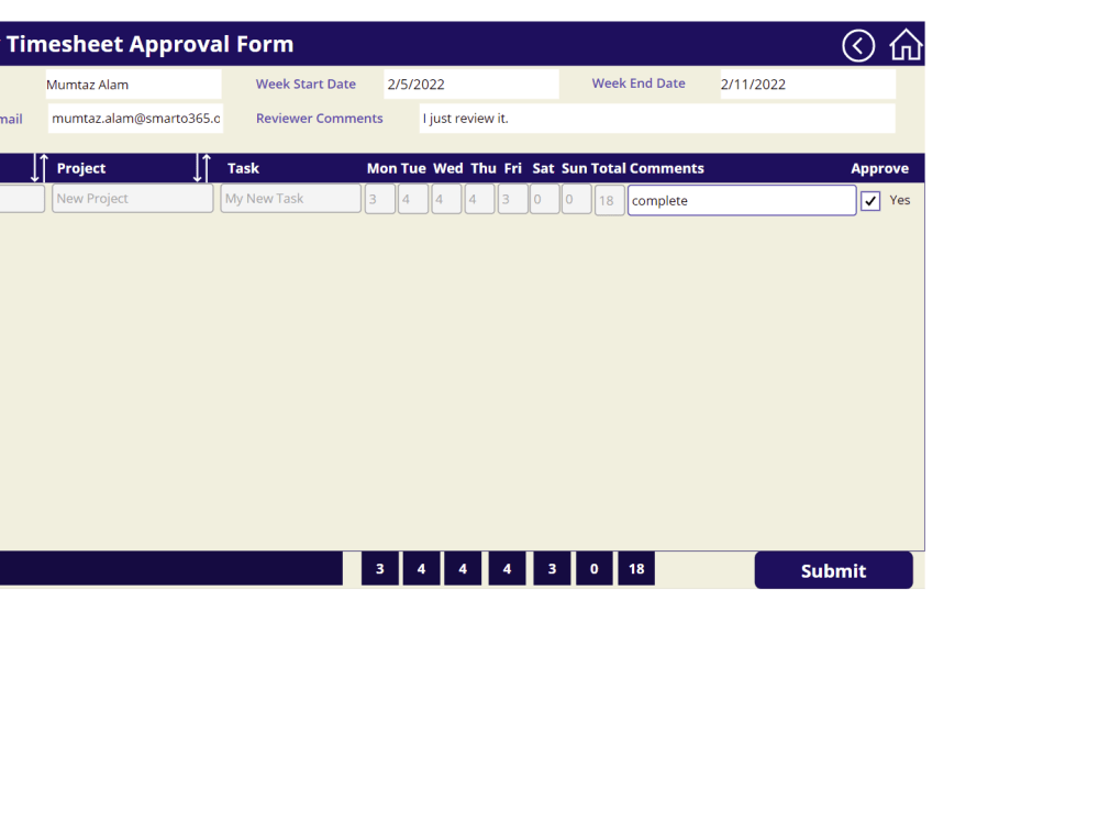 A timesheet app to manage employee time tracking. | Upwork