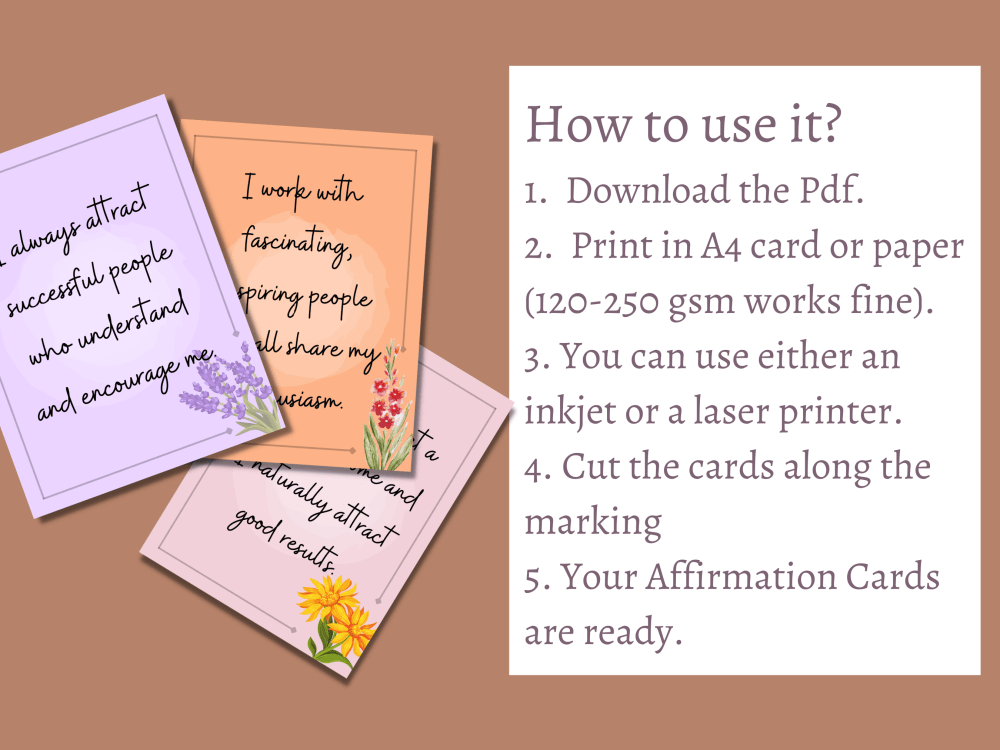 64 editable success affirmation cards | Upwork
