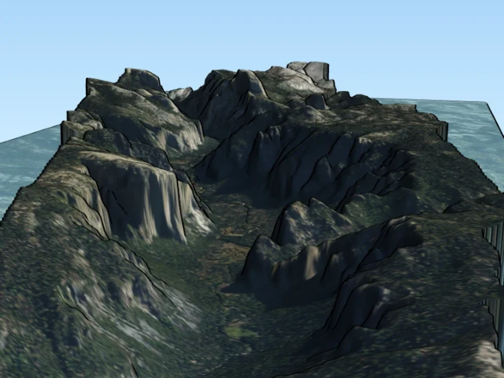 A 3D map from real geographical data. | Upwork