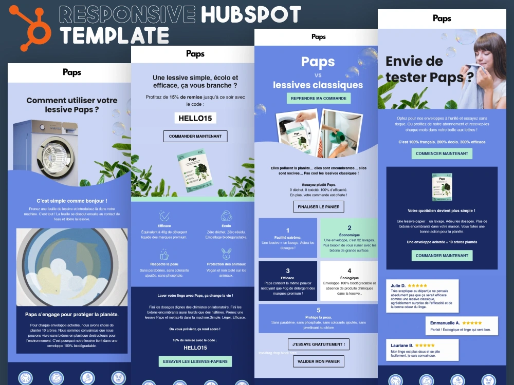 An editable Hubspot drag & drop responsive email newsletter template ...