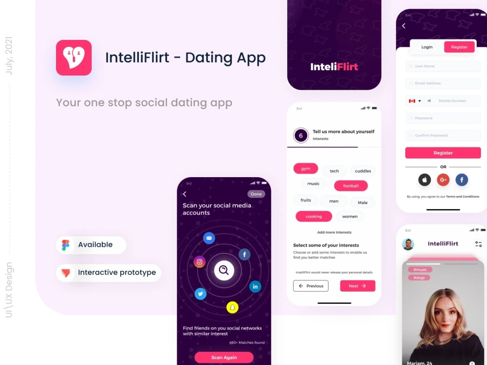 An interactive prototype from your UI design | Protopie | Invision | Framer | Upwork