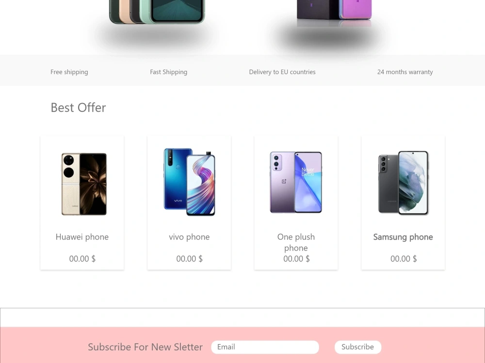 Ecommerce website landing page in adobe xd | Upwork