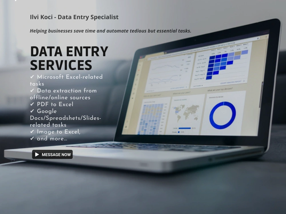 Data entry, PDF/Image Conversions to Spreadsheets (Excel, Sheets, etc ...