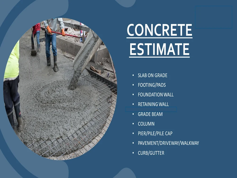 A detailed estimate of Concrete, Masonry, Rebar & Formwork | Upwork