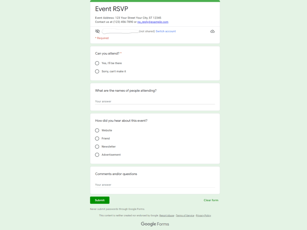 Any type of online form or survey form using google form | Upwork