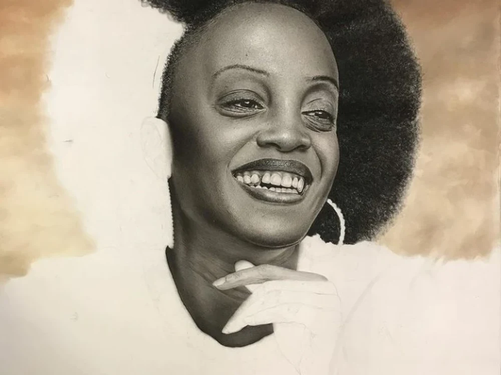 A highly detailed hyper-realistic graphite and charcoal pencil drawings ...